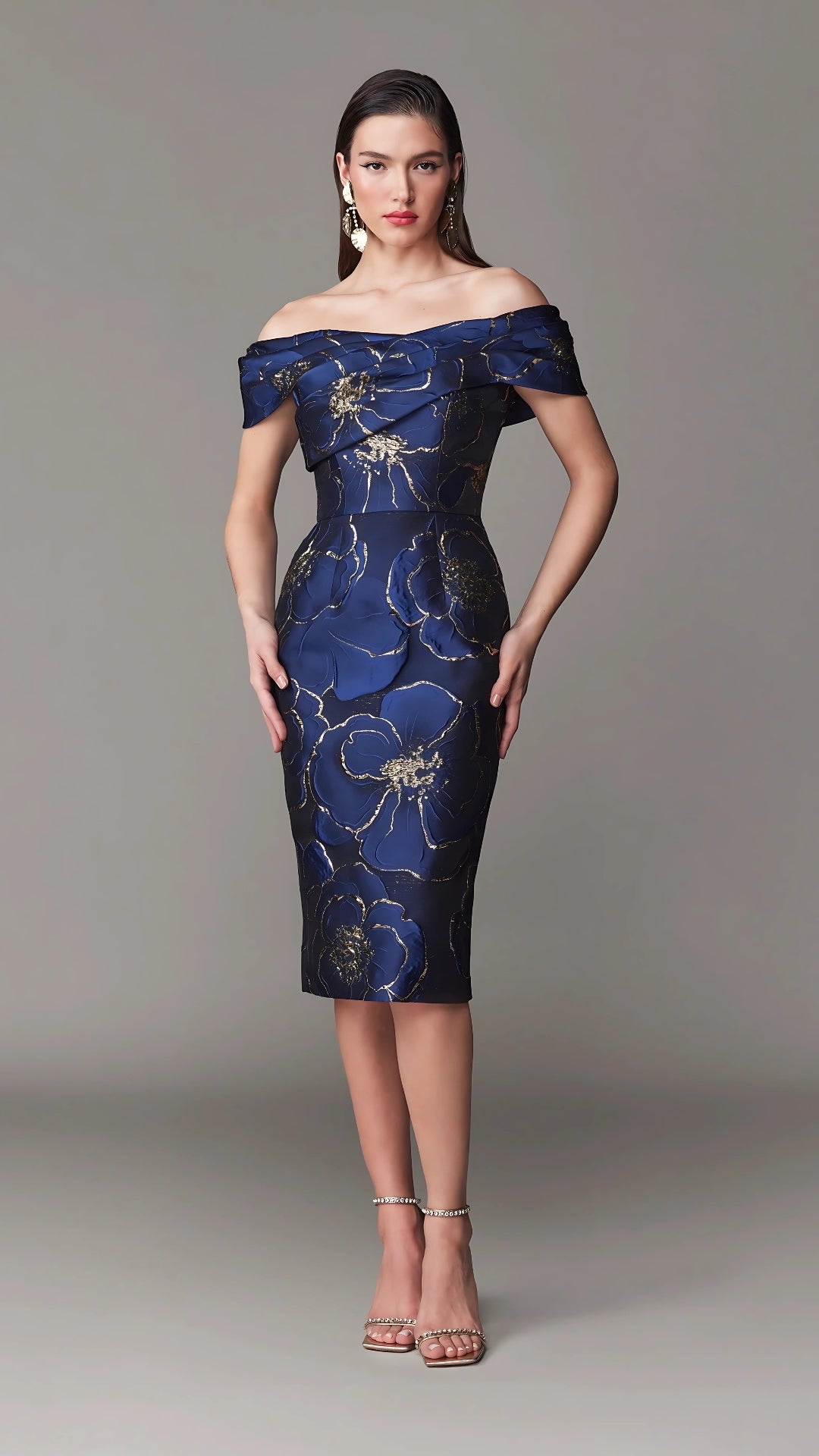 4741 Indigo/Gold Dress – lisamoranltd